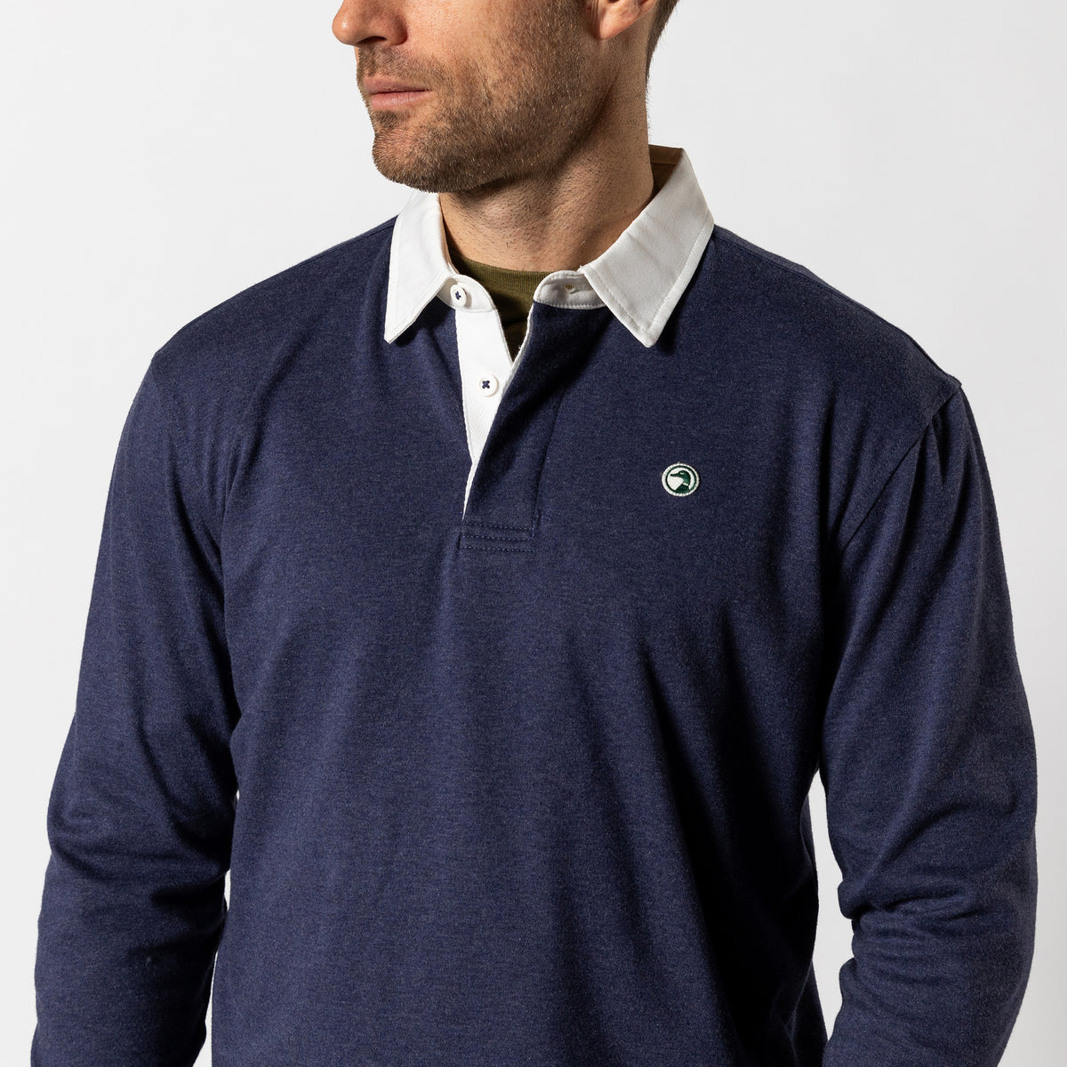 Legacy Heathered Rugby Shirt - Maritime Blue Heather – Duck Head